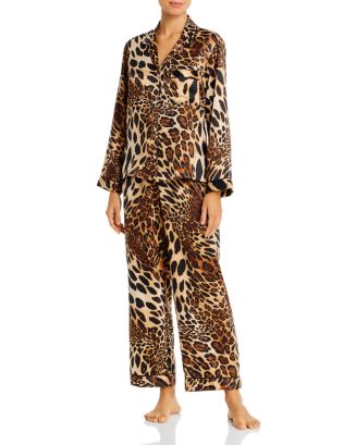 Natori Leopard Print Satin Pajama Set | Bloomingdale's