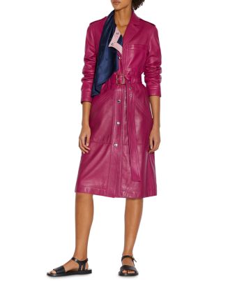 COACH Belted Leather Trench Coat | Bloomingdale's