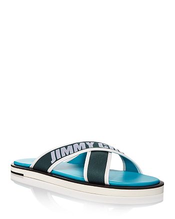 Jimmy Choo Men's Palmo Logo Cross Strap Sandals | Bloomingdale's