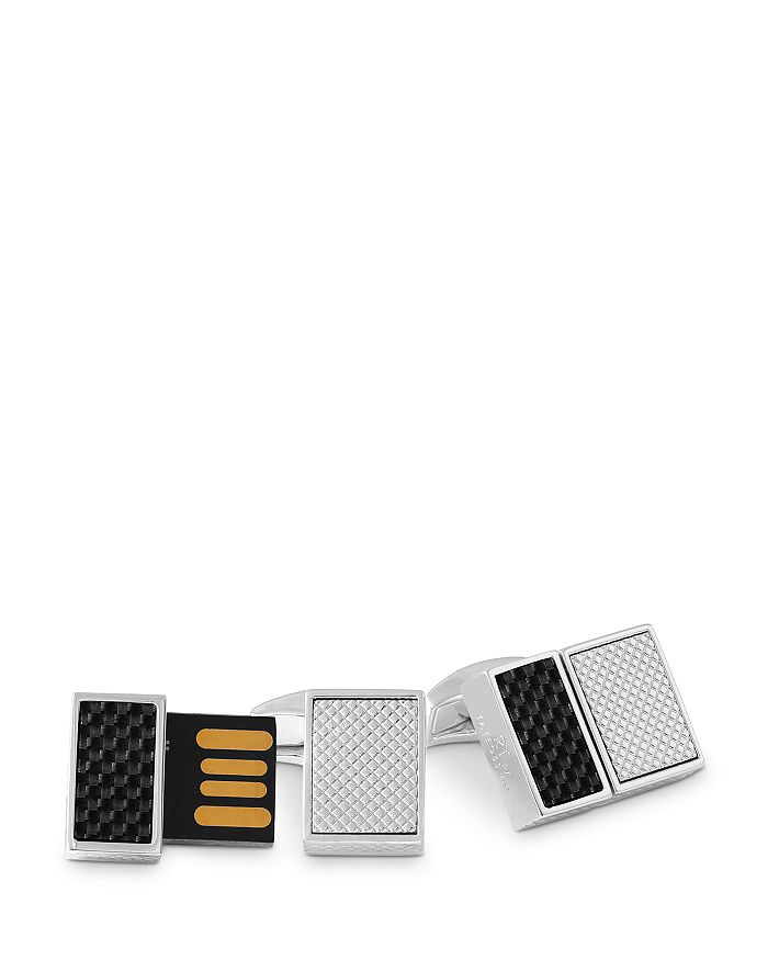 Tateossian Engraved Carbon Fiber USB Cufflinks | Bloomingdale's