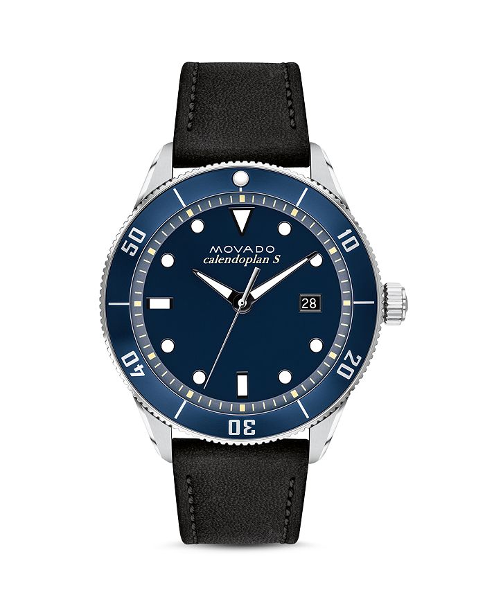 Movado Heritage Series Calendoplan Leather Strap Watch, 43mm ...