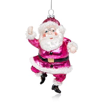 Bloomingdale's Glass Dancing Santa Ornament - 100% Exclusive ...