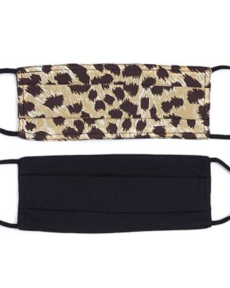 Echo Leopard & Solid Face Masks, Set of 2 | Bloomingdale's