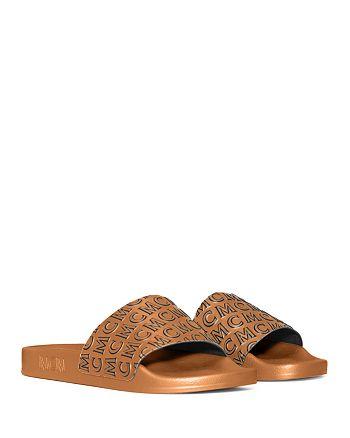 MCM Women's Logo Print Slide Sandals | Bloomingdale's