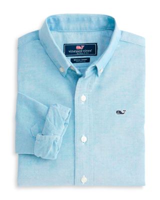Click here for Vineyard Vines Boys Cotton Oxford Whale Shirt - Li... prices