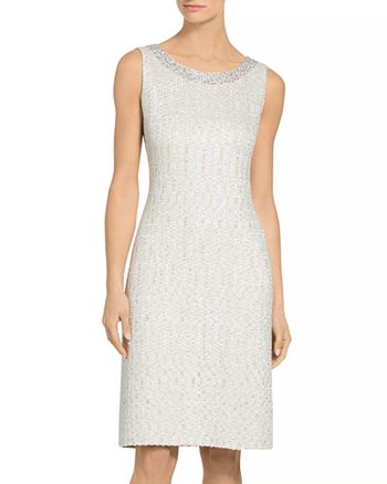 St. John Structured Knit Sequin Detail Dress | Bloomingdale's