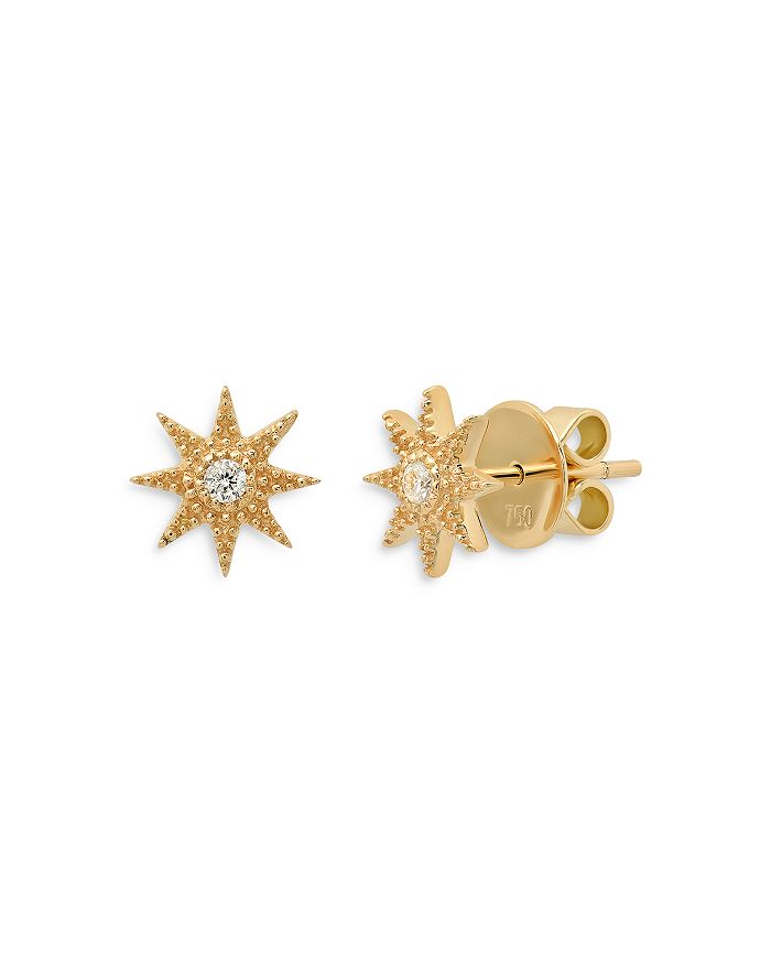 Colette Jewelry 18K Yellow Gold Galaxia Diamond Twinkle Stud Earrings ...