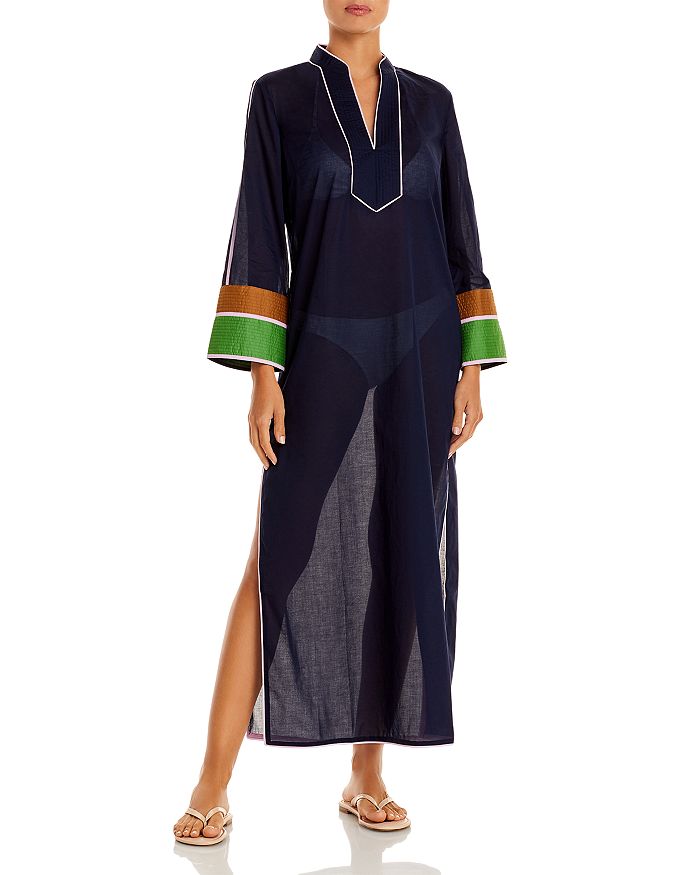 Tory Burch Color Blocked Cover Up Caftan | Bloomingdale's