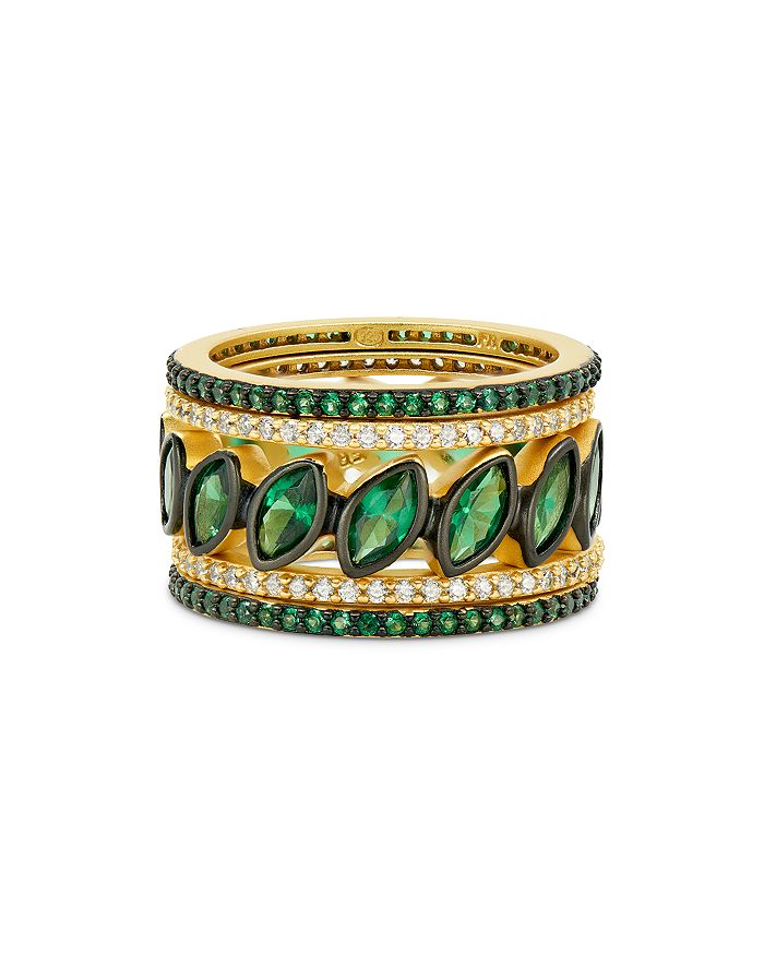 Freida Rothman Midnight Marquise Stacking Rings, Set of 5 | Bloomingdale's
