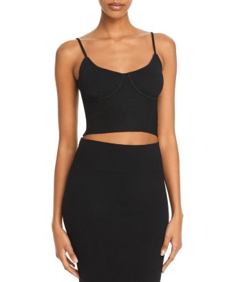 AQUA Ribbed Bralette Tank Top - 100% Exclusive | Bloomingdale's