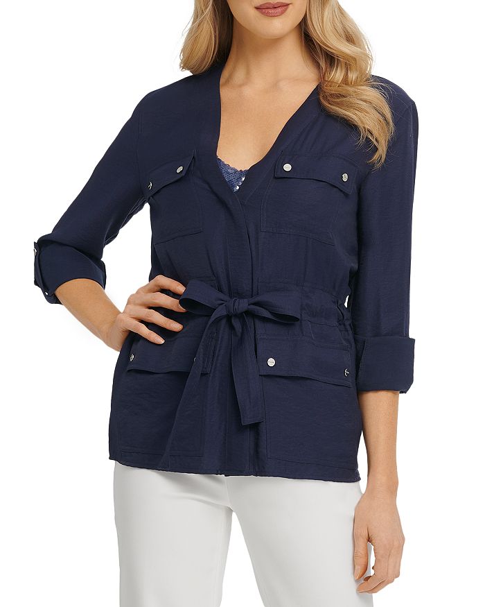 DKNY Rolled Cuff Belted Soft Jacket | Bloomingdale's