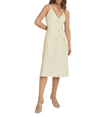 REISS Vita Button Front Drop Waist Sundress | Bloomingdale's
