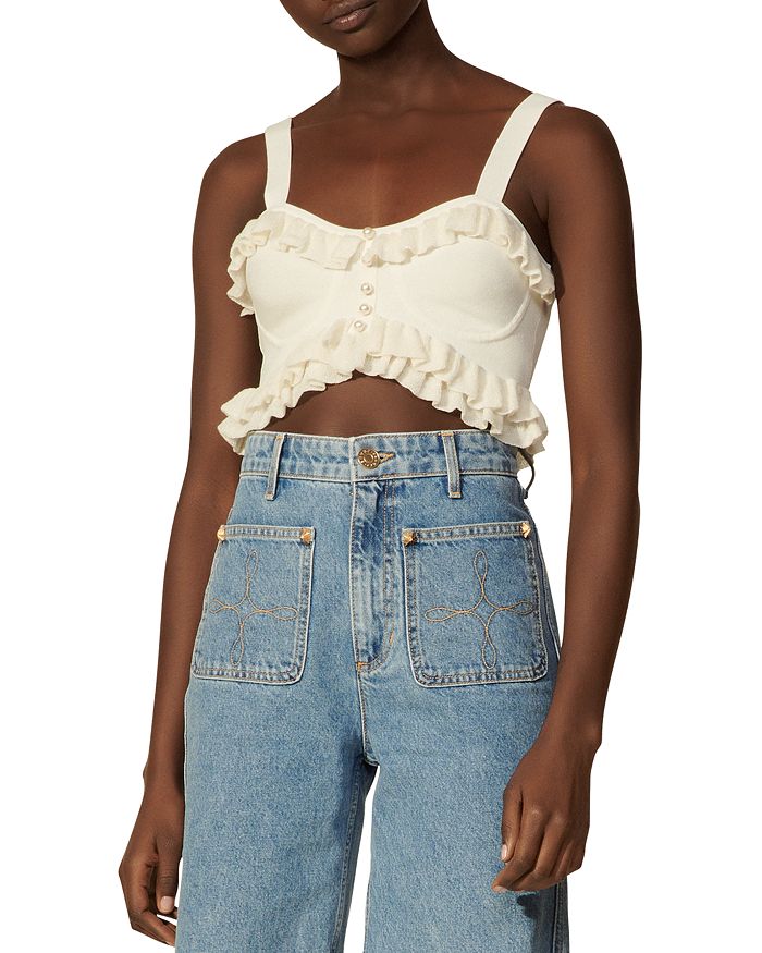 Sandro Barbara Ruffled Underwire Bra | Bloomingdale's