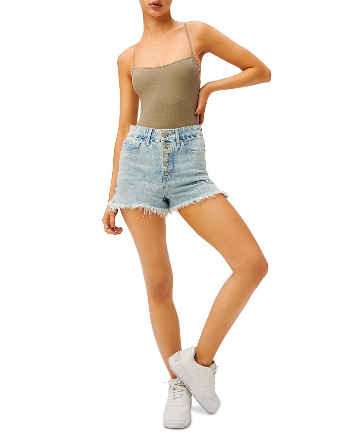 Good American Bombshell Button Fly Shorts | Bloomingdale's