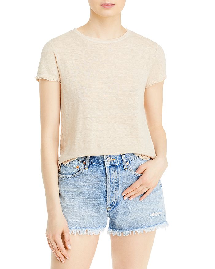 FRAME Easy True Raw-Edge Tee | Bloomingdale's
