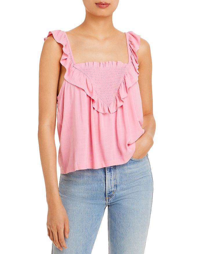 AQUA Ruffled Smocked Top - 100% Exclusive | Bloomingdale's