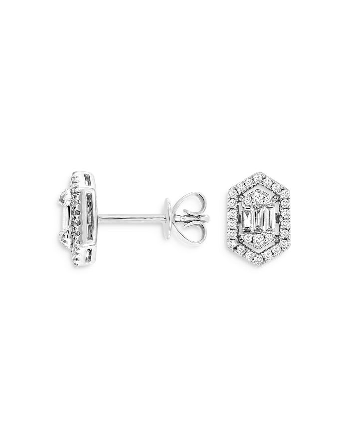 Bloomingdale's Diamond Mosaic Stud Earrings in 14K White Gold, 0.25 ct ...