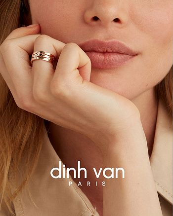 Dinh Van Dihn Van 18K Yellow Gold Pulse Diamond Medium Ring ...