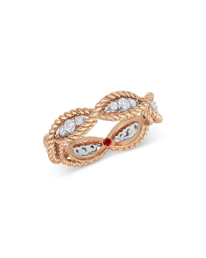 Roberto Coin 18K Rose Gold Barocco Diamond Ring | Bloomingdale's