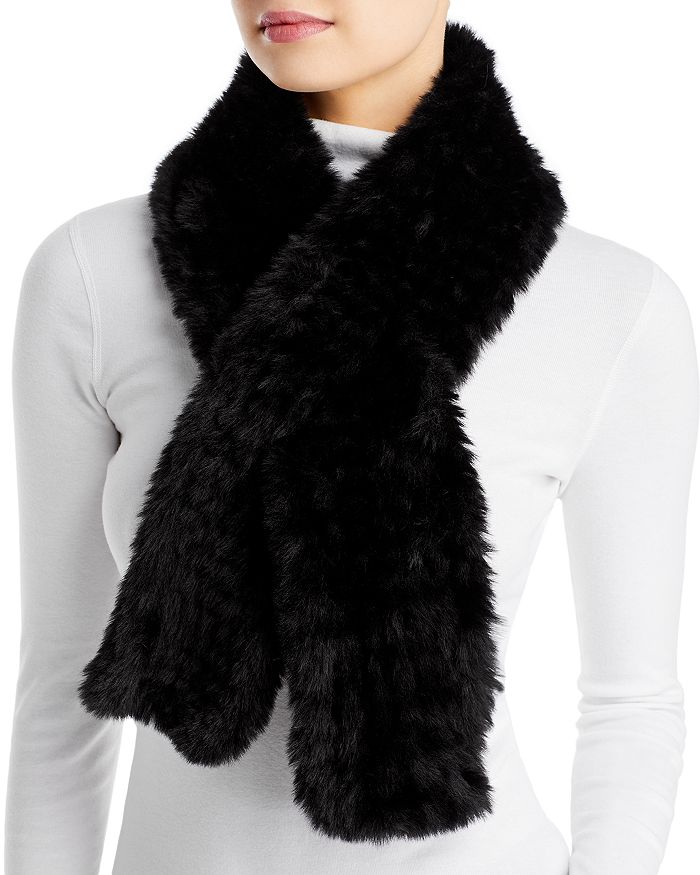 Surell Faux Fur Knit Pull Through Scarf - 100% Exclusive | Bloomingdale's