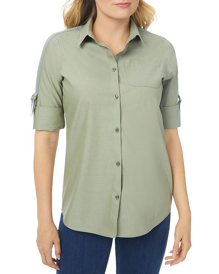 Foxcroft Plus Andy Tab Sleeve Top | Bloomingdale's