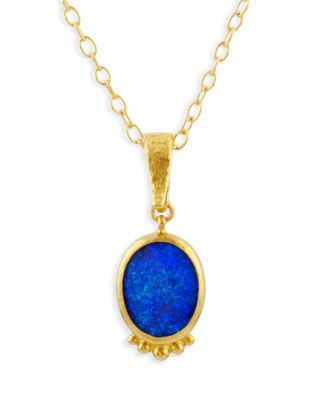 Gurhan 22-24K Yellow Gold Rune Opal Pendant Necklace, 16-18 ...