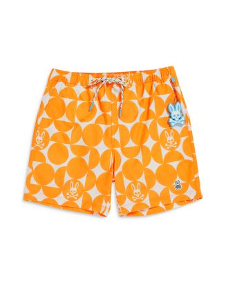 Psycho Bunny Bennett Geo Print Slim Fit Swim Trunks | Bloomingdale's
