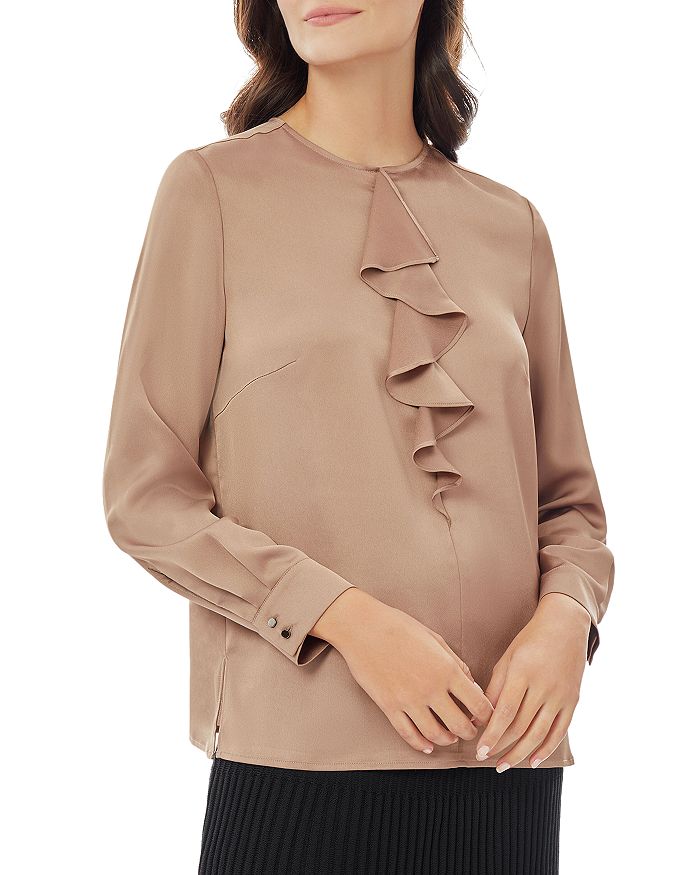 Misook Ruffled Front Top | Bloomingdale's