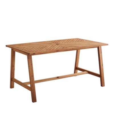 WALKER EDISON 60" Acacia Wood Chevron Dining Table | Bloomingdale's