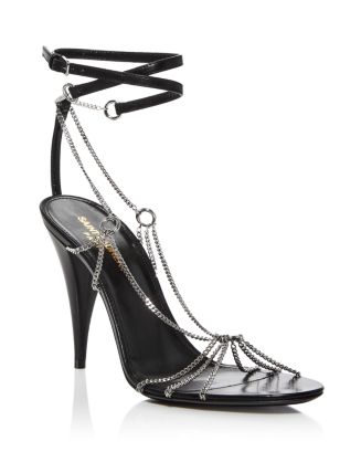 Saint Laurent Women's Chain Link High Heel Sandals | Bloomingdale's