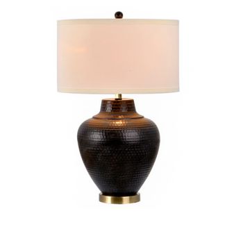 JAlexander Lighting Modern 27" Dark Bronze Hammered Metal Table Lamp ...