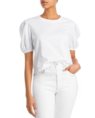 FRENCH CONNECTION Organic Cotton Puff Sleeve Tee | Bloomingdale's