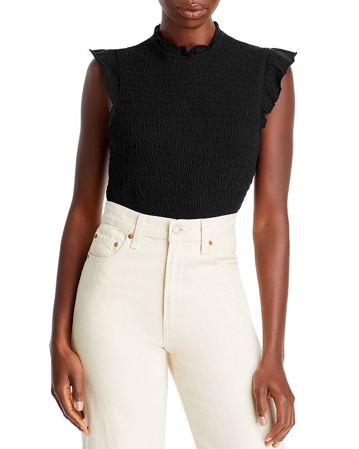 FRENCH CONNECTION Perinne Smocked Ruffle Sleeve Top | Bloomingdale's