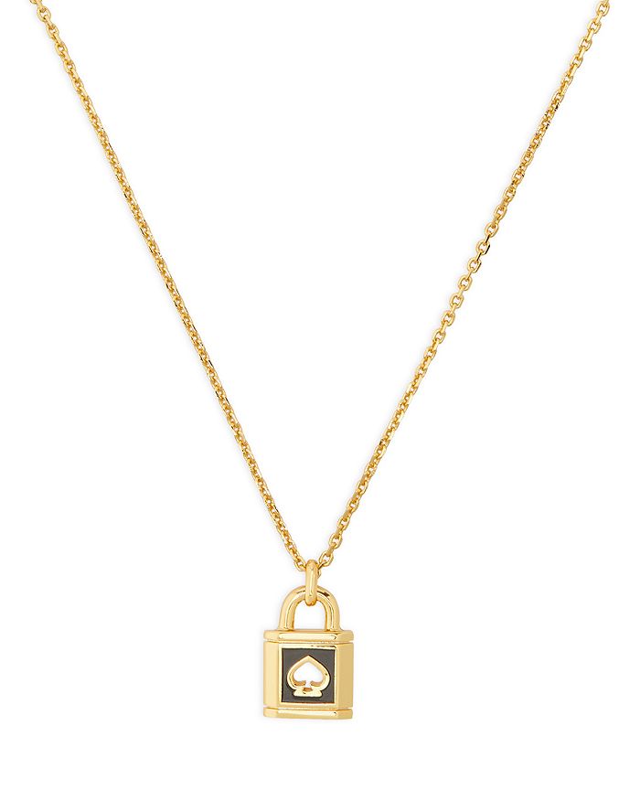 kate spade new york Lock And Spade Padlock Mini Pendant Necklace, 16 ...