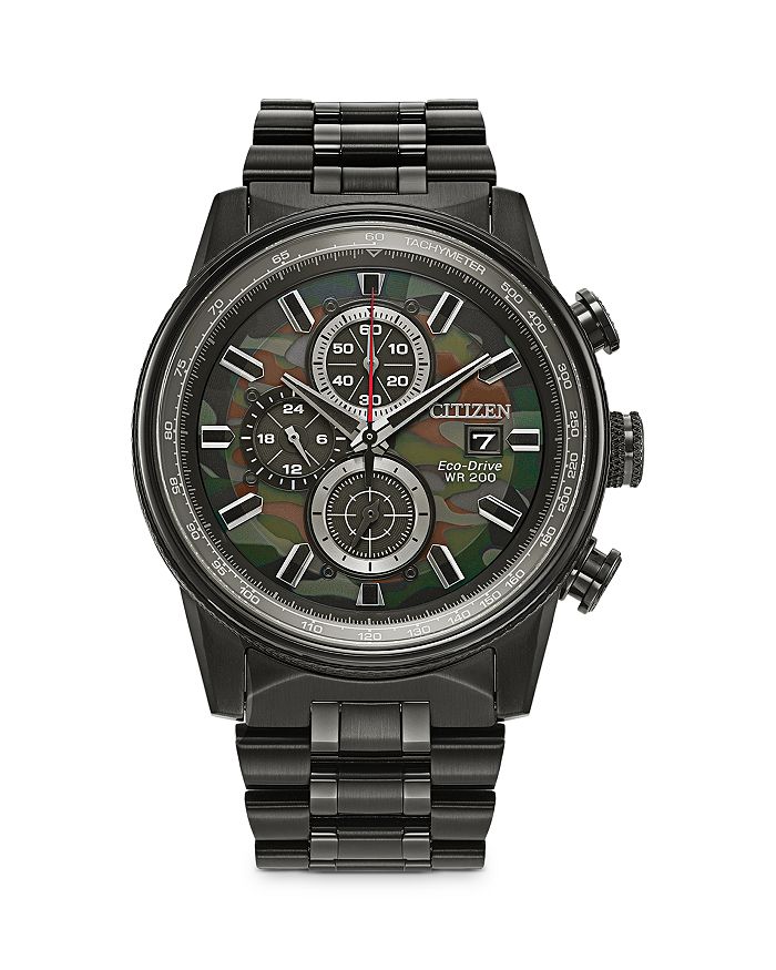 Citizen Eco-Drive Camo Nighthawk Chronograph Stainless Steel Watch ...