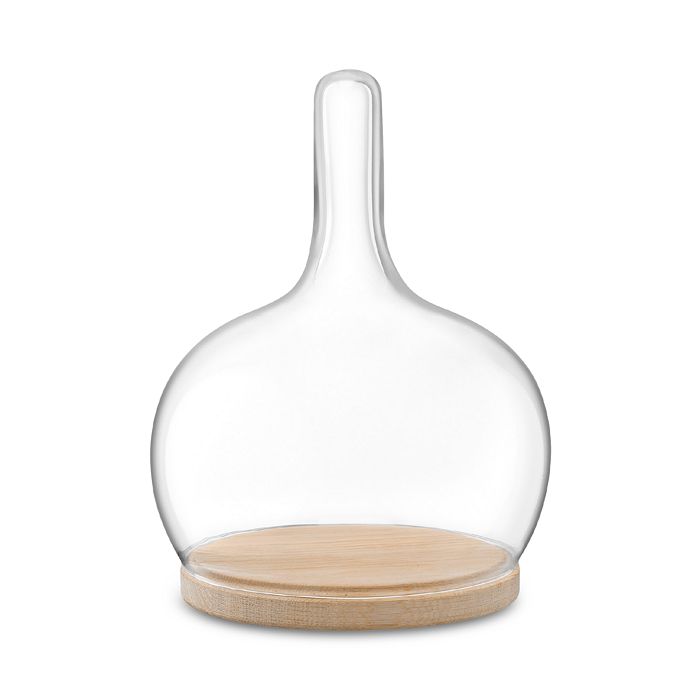 LSA Glass Cloche Dome with Oak Base, 10