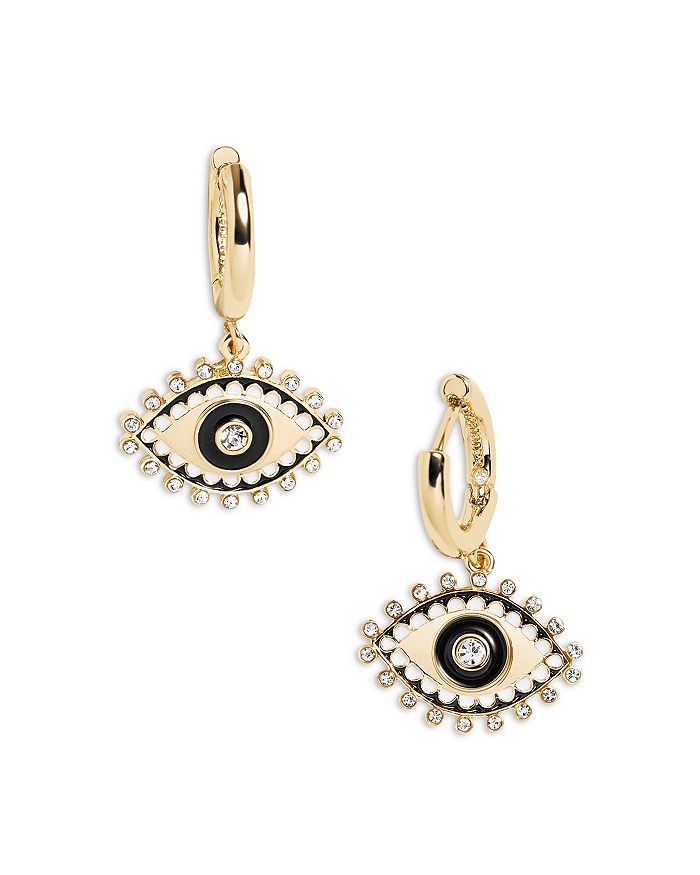BAUBLEBAR Cyprus Pavé Evil Eye Charm Huggie Hoop Earrings in Gold Tone ...