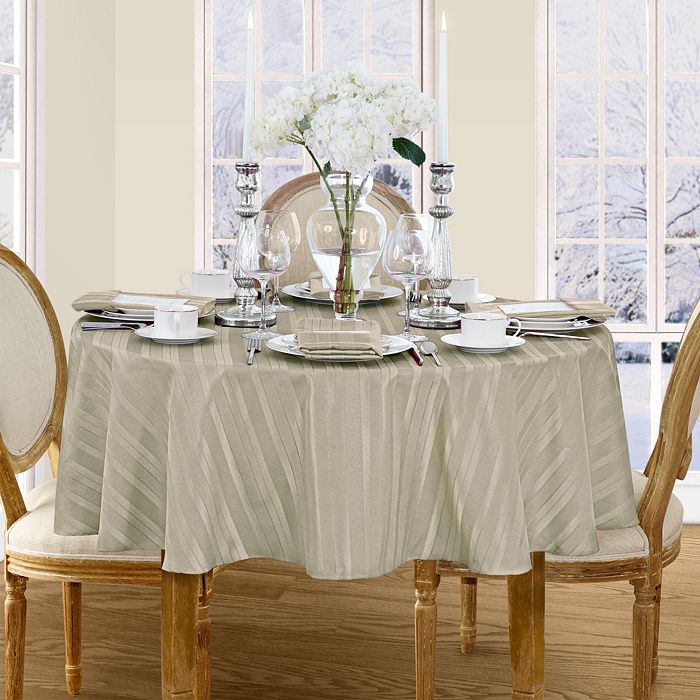 Elrene Home Fashions Elrene Denley Stripe Jacquard Round Tablecloth, 70 ...