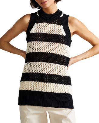 Ted Baker Heide Striped Open Knit Tank Top | Bloomingdale's
