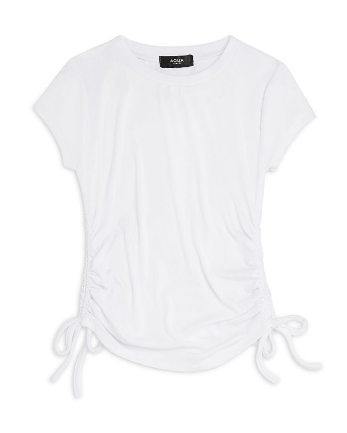AQUA Girls' Ruched Side Tee, Big Kid - 100% Exclusive | Bloomingdale's