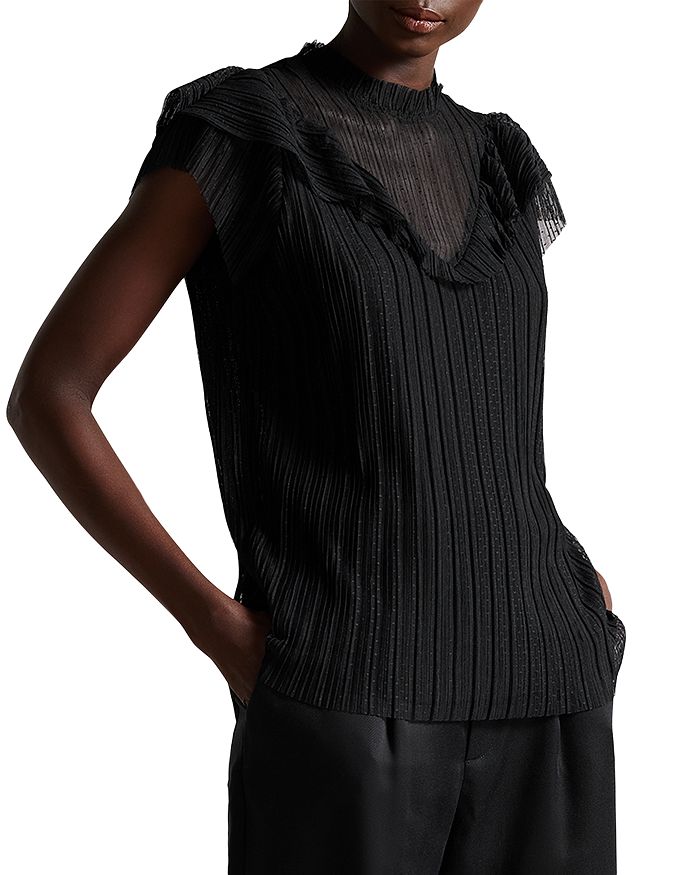 Ted Baker Kaelly Pleated Ruffled Top | Bloomingdale's