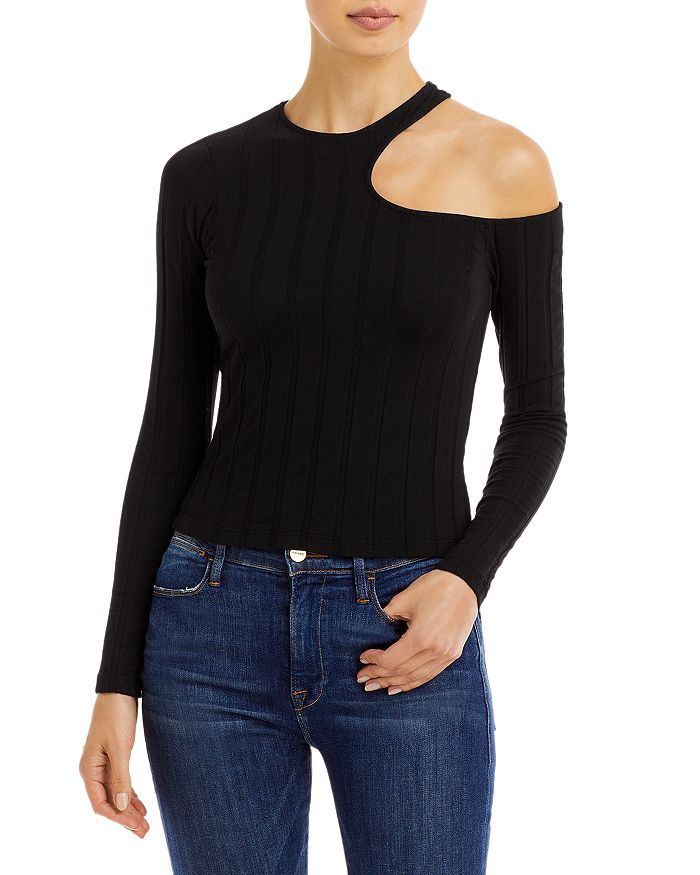 Monrow Flat Ribbed Asymmetric Top | Bloomingdale's