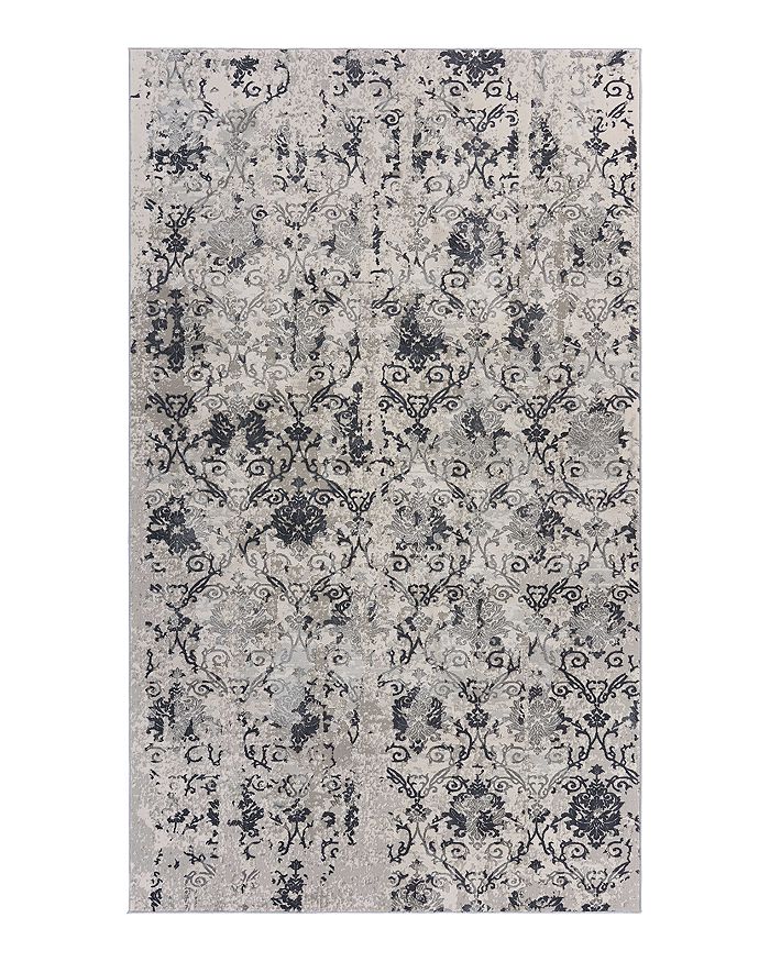 LR Home Fantasia Neutral Distressed Damask Area Rug Collection ...