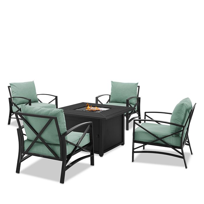 Crosley Sparrow & Wren Kaplan 5 Piece Outdoor Metal Conversation Set ...