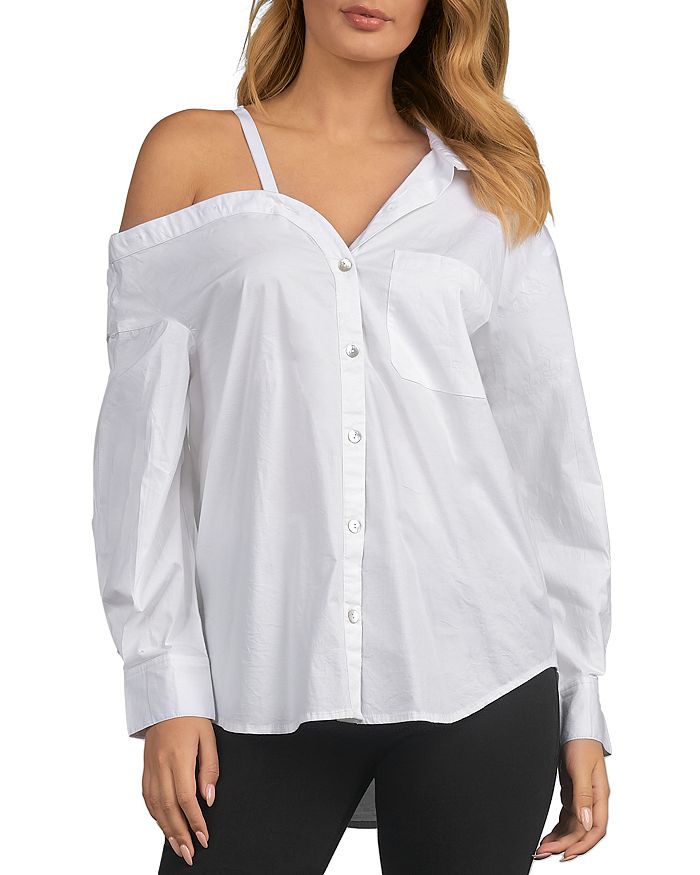 Elan One Shoulder Button Up Shirt | Bloomingdale's