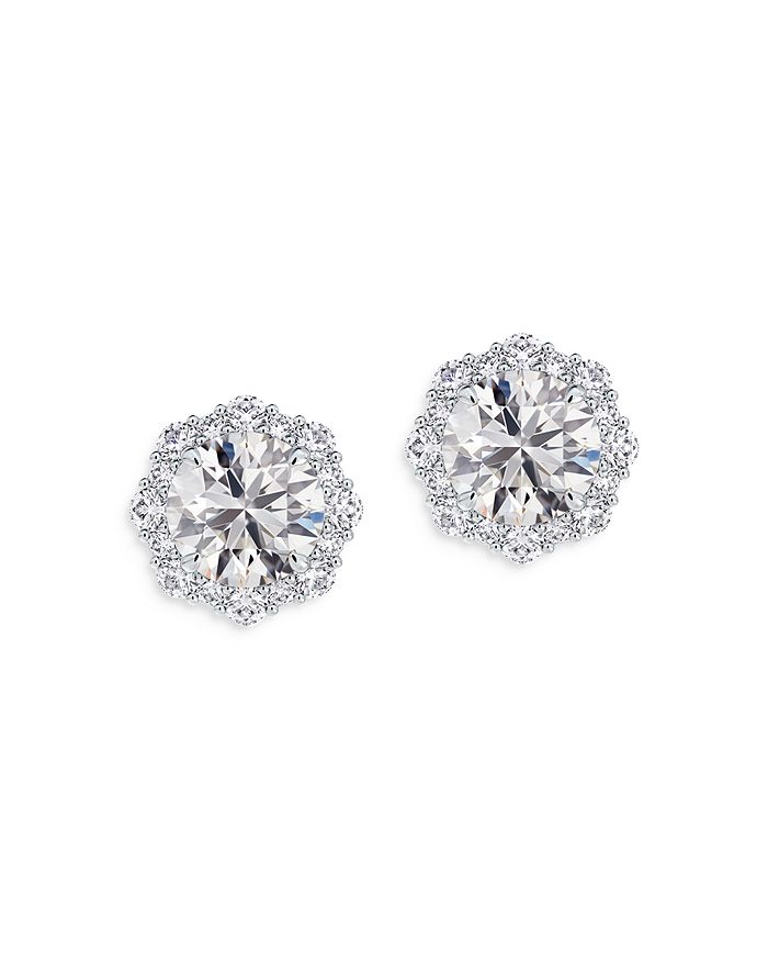 De Beers Forevermark Center of My Universe® Floral Halo Diamond Stud ...
