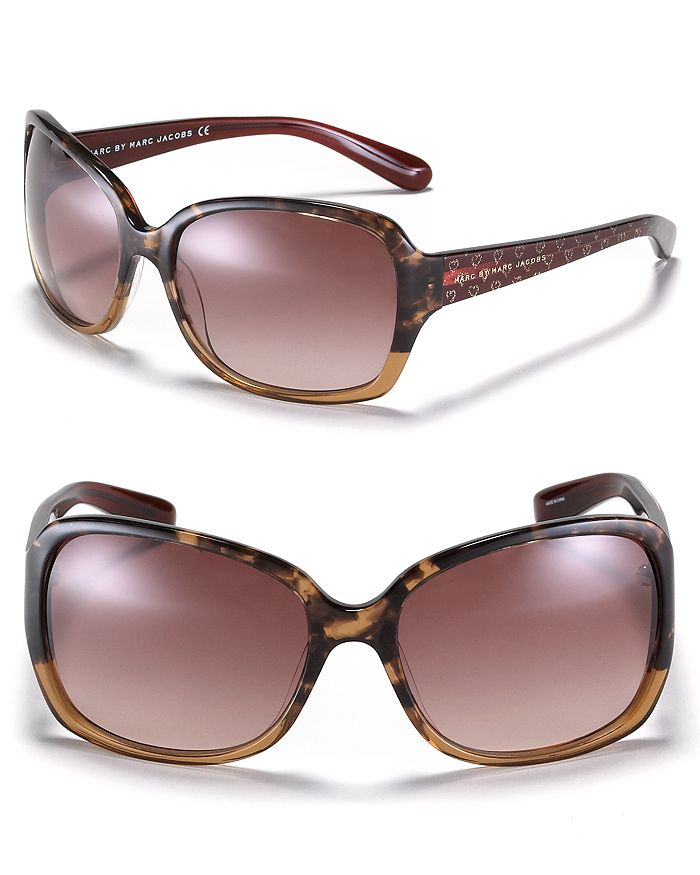MARC JACOBS MARC BY Women's Oversize Two Color Heart Sunglasses ...