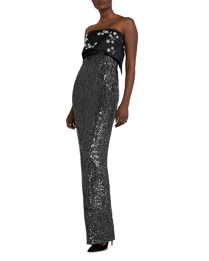 Safiyaa Agyness Beaded Overlay Sequined Gown | Bloomingdale's
