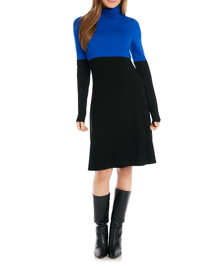 Karen Kane Color Block Jersey Turtleneck Dress | Bloomingdale's