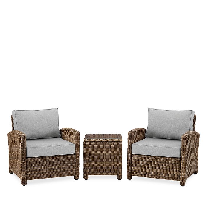 Sparrow & Wren Bradenton 3 Piece Outdoor Wicker Armchair Set ...